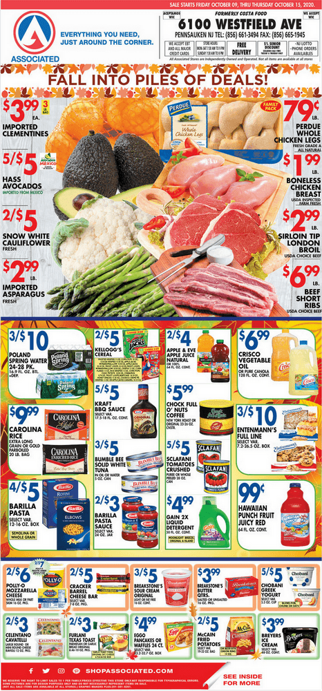 Associated Supermarkets Weekly Ad Oct 09 – Oct 15, 2020