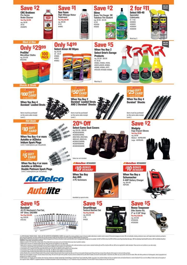 AutoZone Monthly Circular Oct 20 – Nov 16, 2020