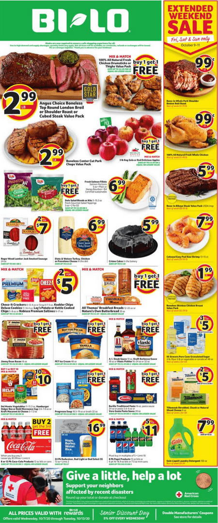 BI-LO Weekly Circular Oct 7- Oct 13, 2020