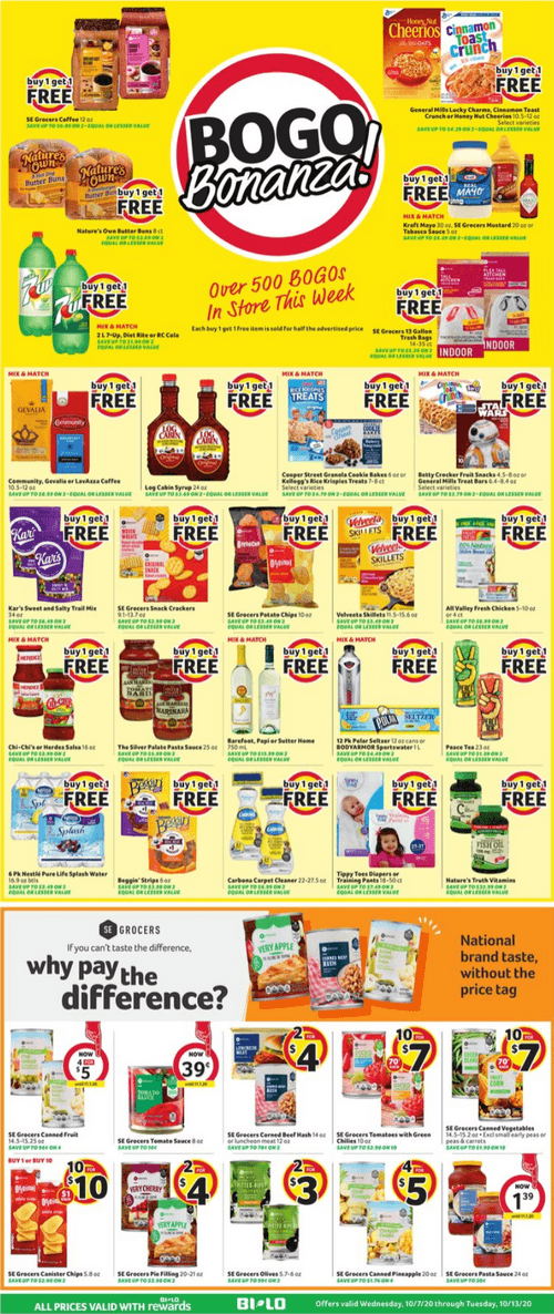BI-LO Weekly Circular Oct 7- Oct 13, 2020