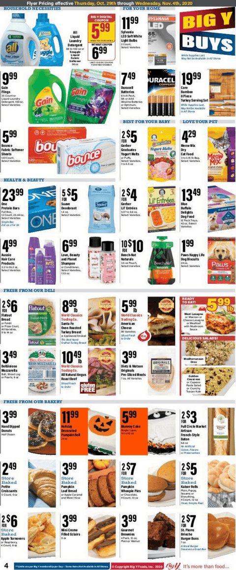 Big Y Weekly Ad Oct 29 – Nov 4, 2020