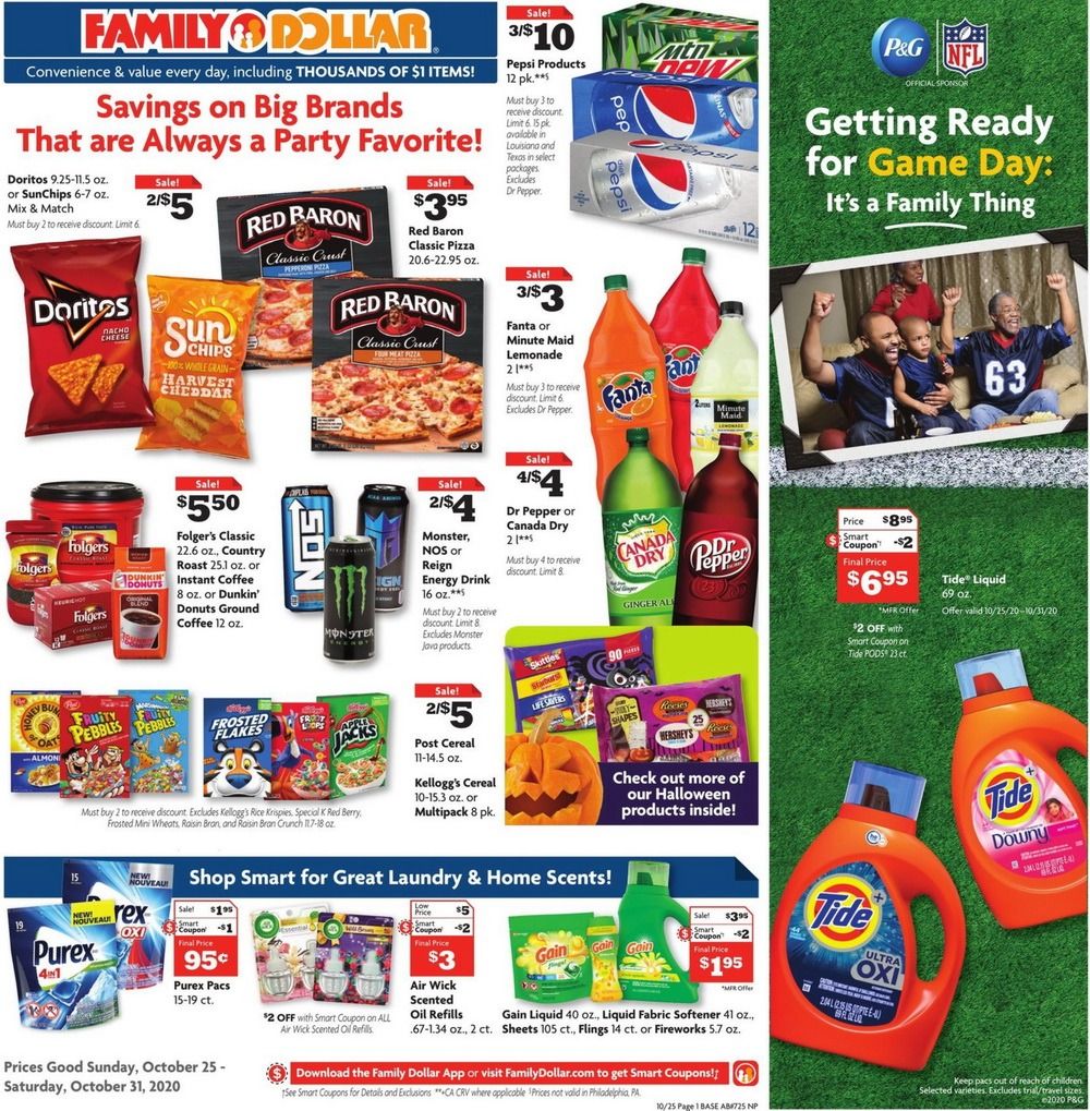 Family Dollar Weekly Ad Oct 25 – Oct 31, 2020