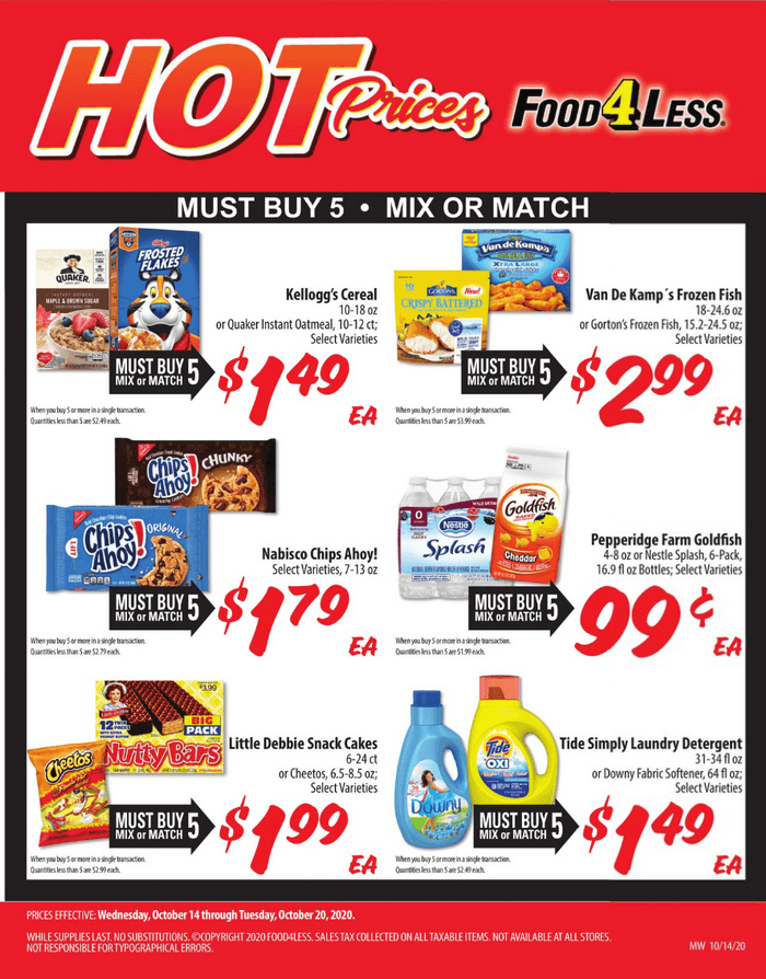Food 4 Less Weekly Ad Oct 14 – Oct 20, 2020