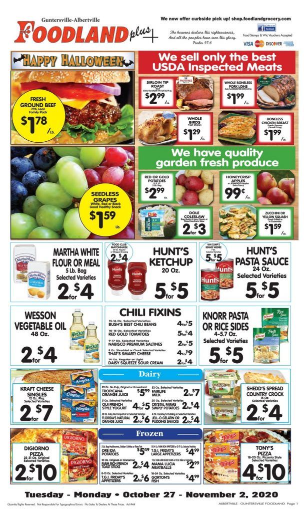 Foodland(US) Weekly Ad Oct 27 – Nov 02, 2020