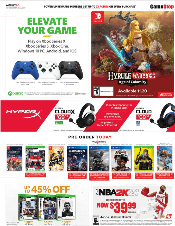 GameStop Weekly Ad Oct 11 – Oct 17, 2020