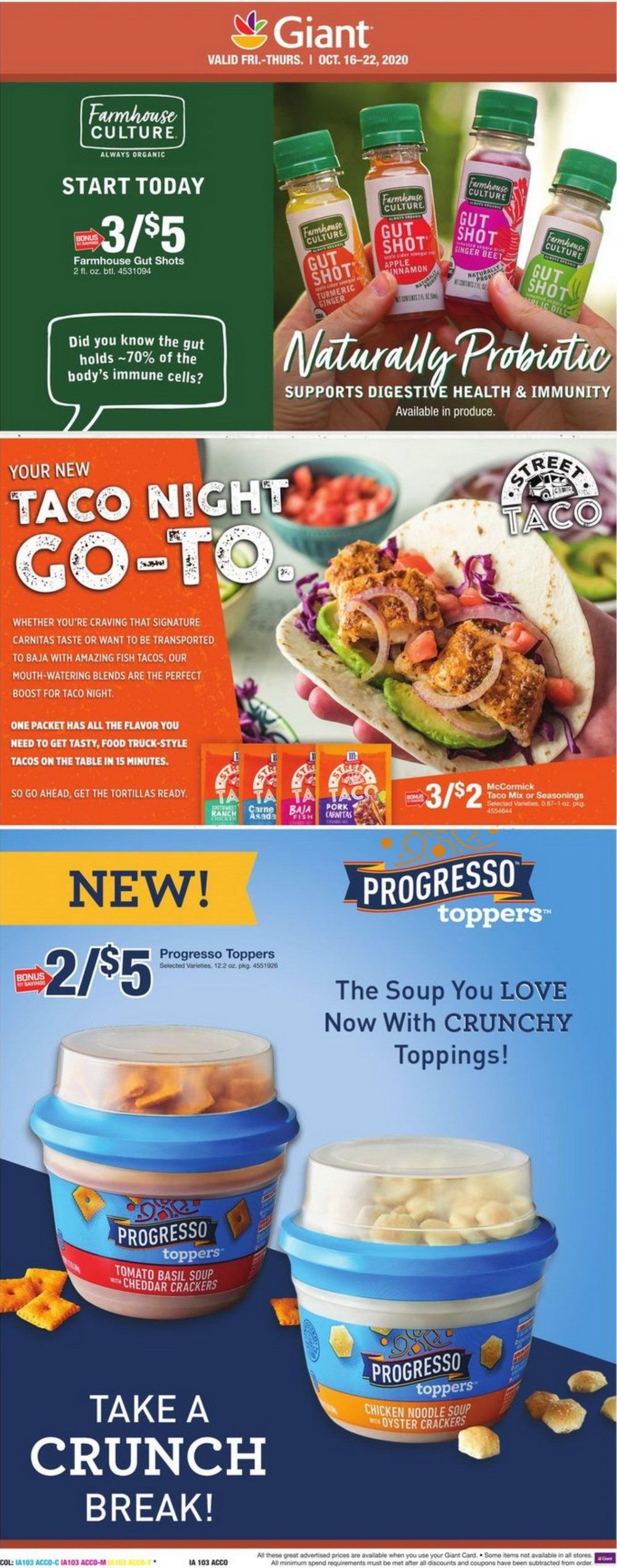Giant Food Weekly Ad Oct 16 – Oct 22, 2020
