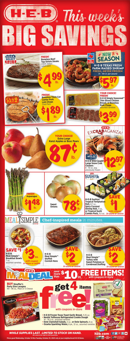HEB Weekly Ad Oct 14 – Oct 20, 2020