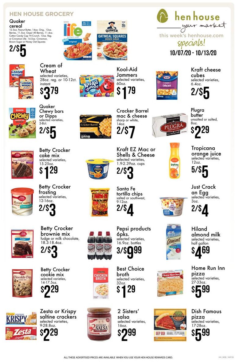 Hen House Weekly Circular Oct 07 – Oct 13, 2020