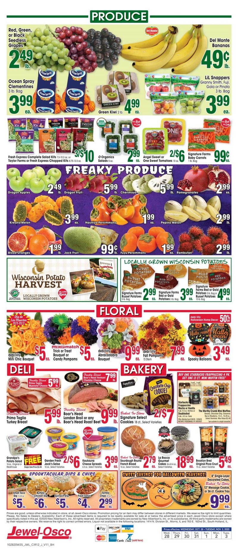 Jewel Osco Weekly Ad Oct 28 – Nov 03, 2020