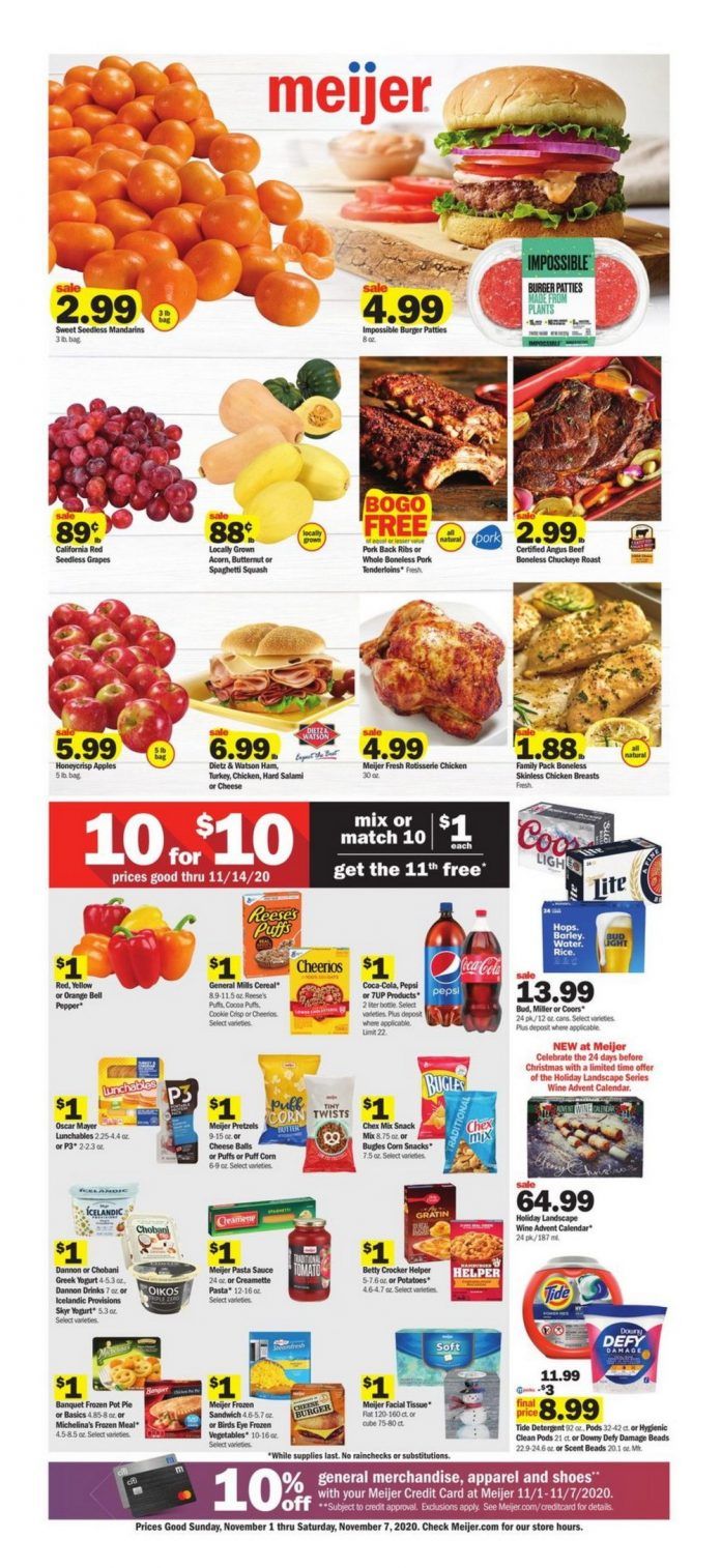 Meijer Weekly Ad Nov 01 – Nov 07, 2020