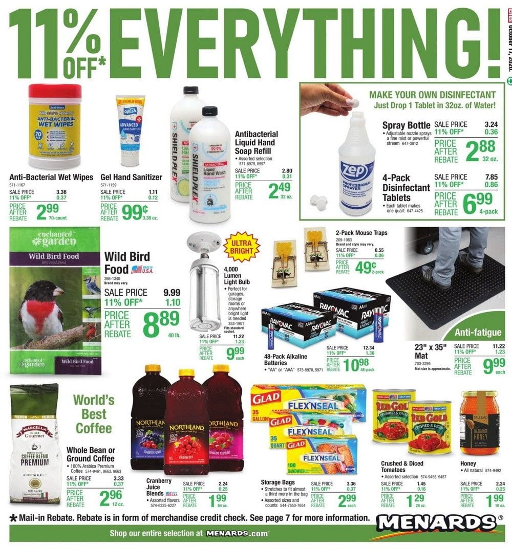 Menards Weekly Ad Oct 11 – Oct 17, 2020