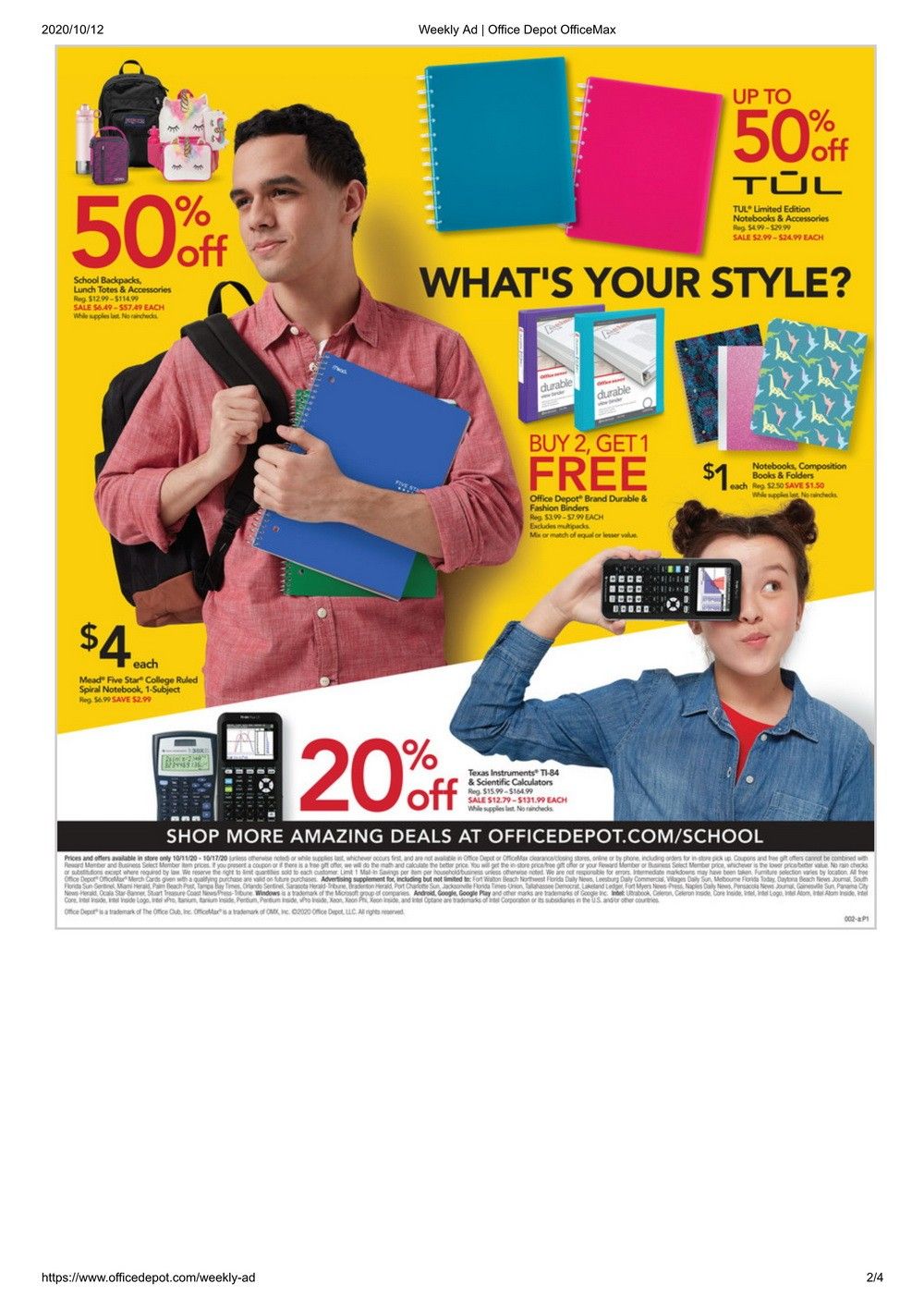 Office Depot Weekly Ad Oct 11 – Oct 17, 2020