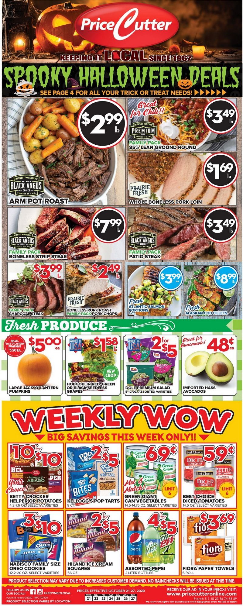 Price Cutter Weekly Ad Oct 21 – Oct 27, 2020