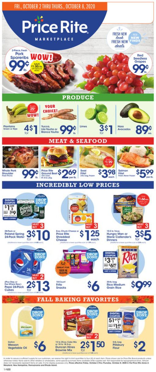 Price Rite Weekly Ad Oct 02 – Oct 08, 2020