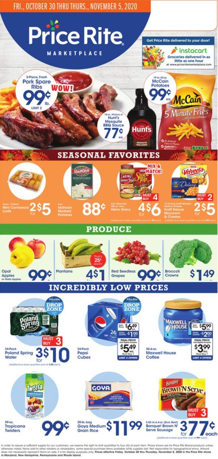 Price Rite Weekly Ad Oct 30 – Nov 5, 2020