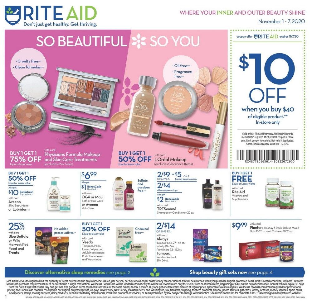 Rite Aid Weekly Ad Nov 01 – Nov 07, 2020
