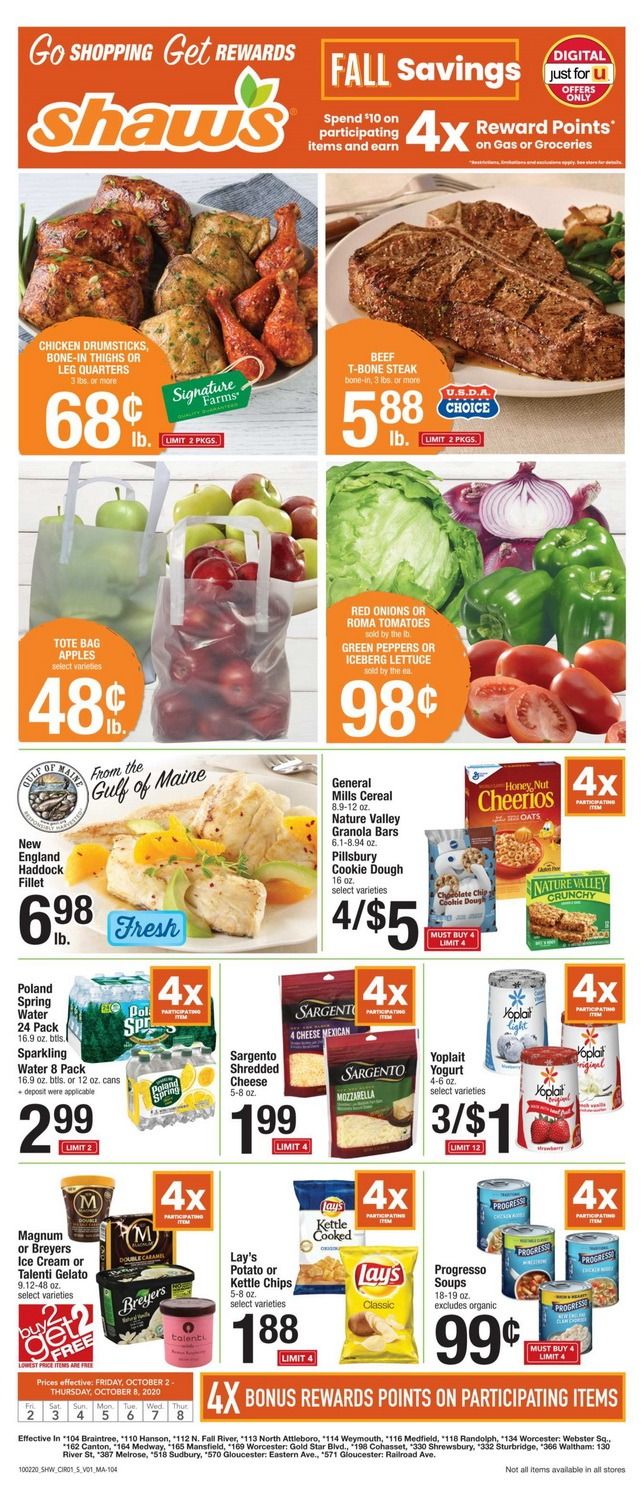 Shaw's Weekly Ad Oct 02 – Oct 08, 2020