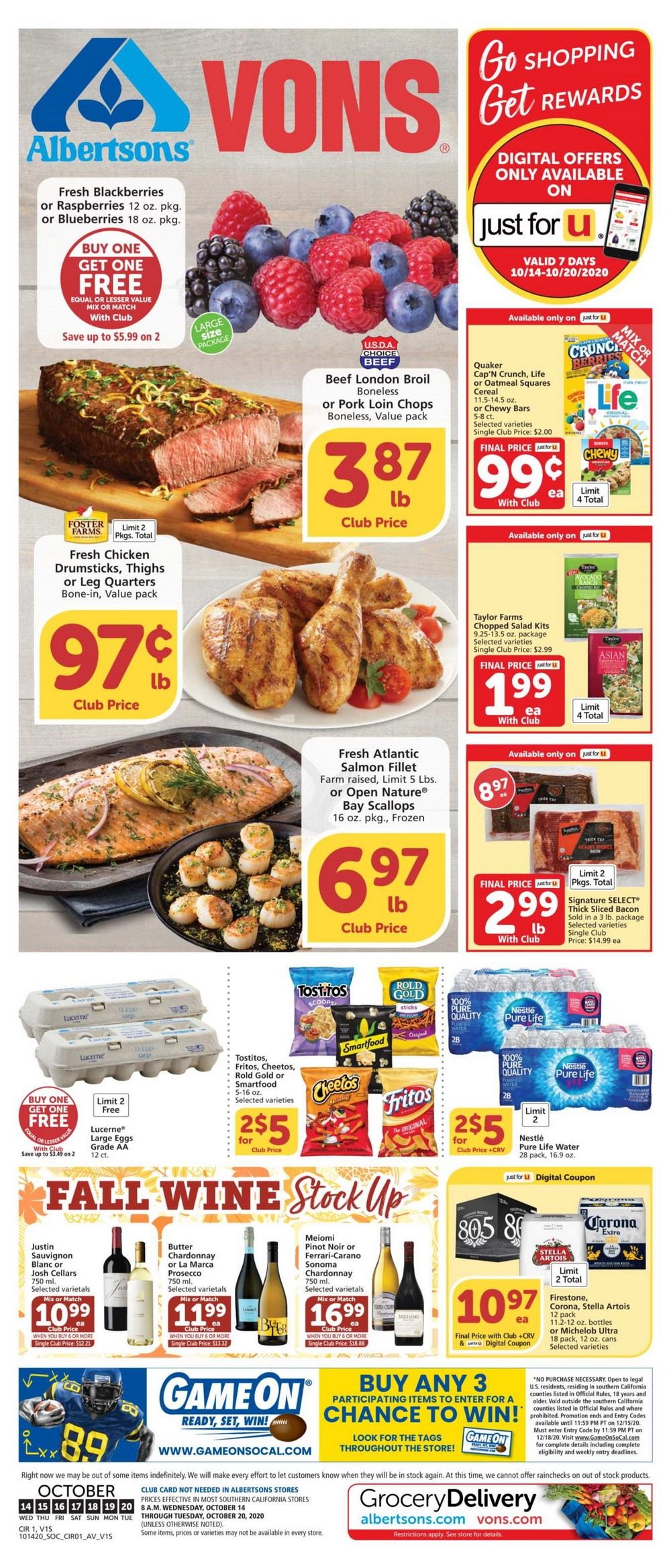 Vons Weekly Ad Oct 14 – Oct 20, 2020