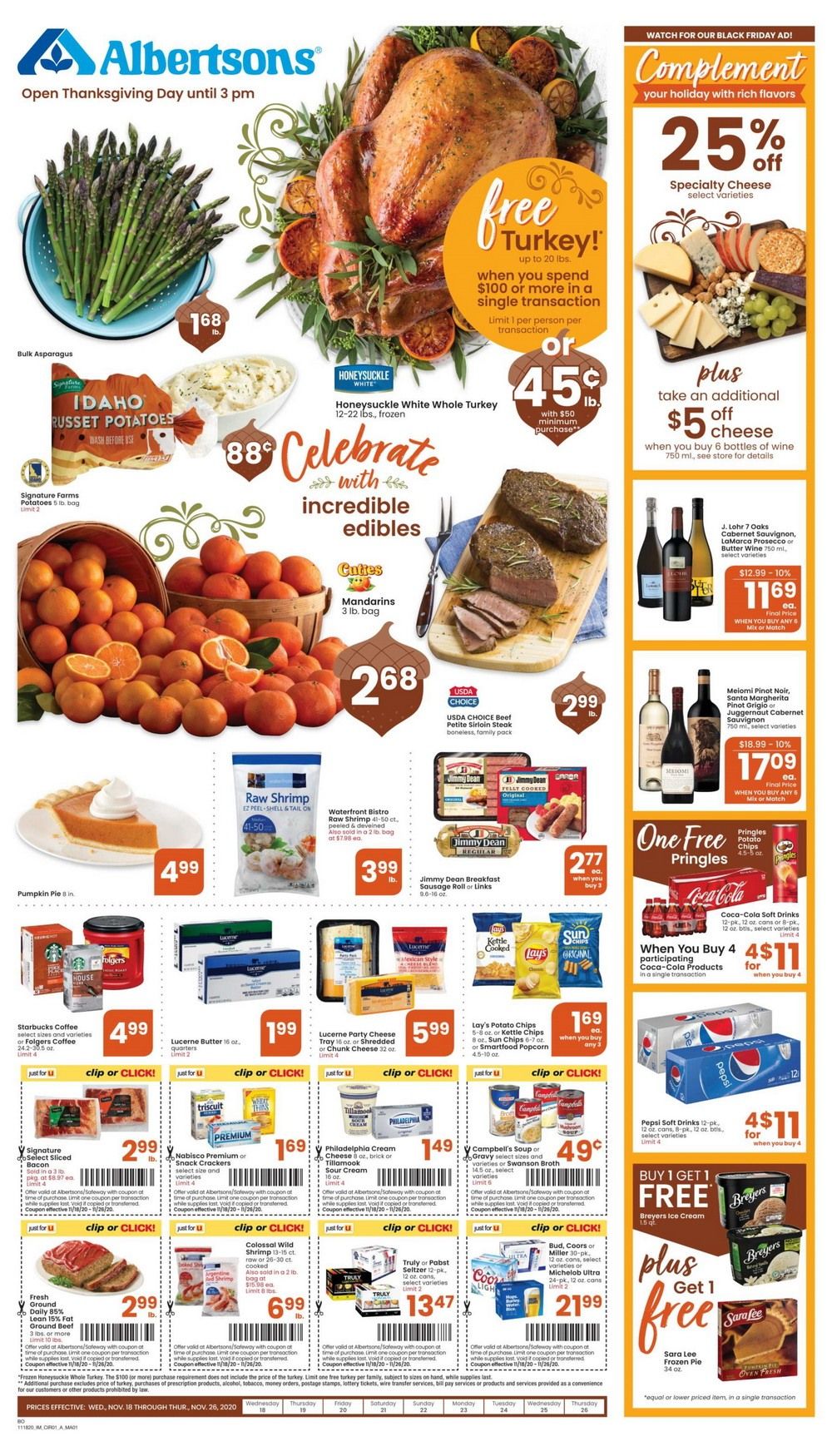 Albertsons Weekly Ad Nov 18 – Nov 26, 2020