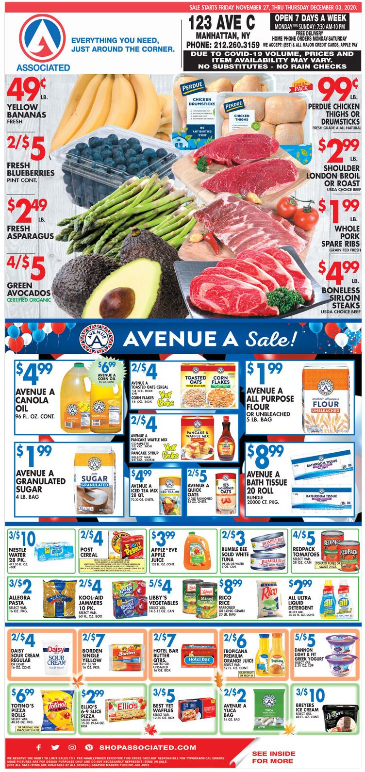 Associated Supermarkets Weekly Ad Nov 27 – Dec 03, 2020