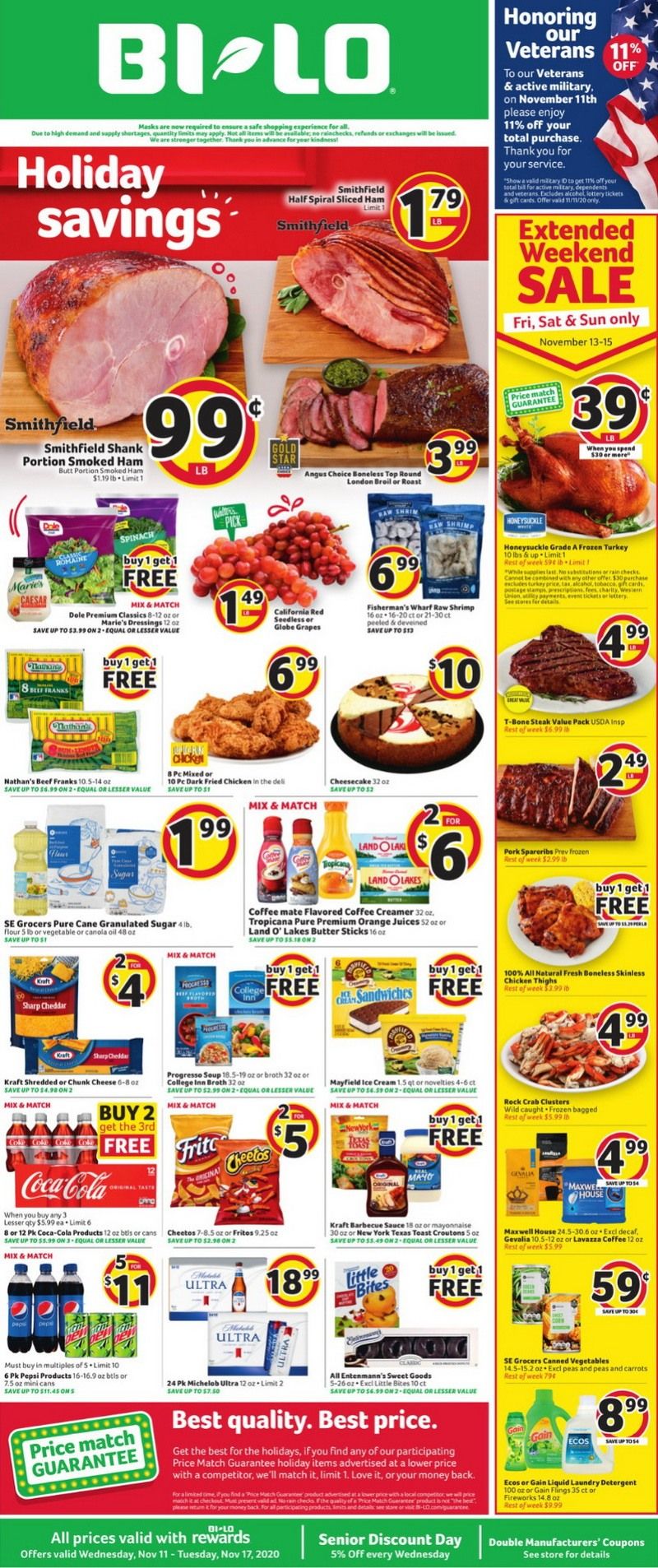 BI-LO Weekly Circular Nov 11 – Nov 17, 2020