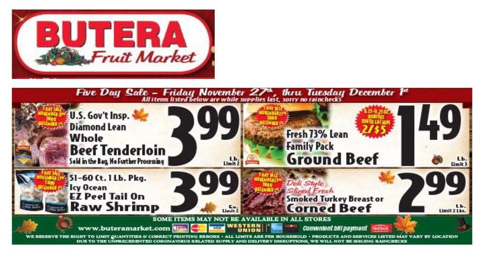 Butera Weekly Ad Nov 27 – Dec 01, 2020