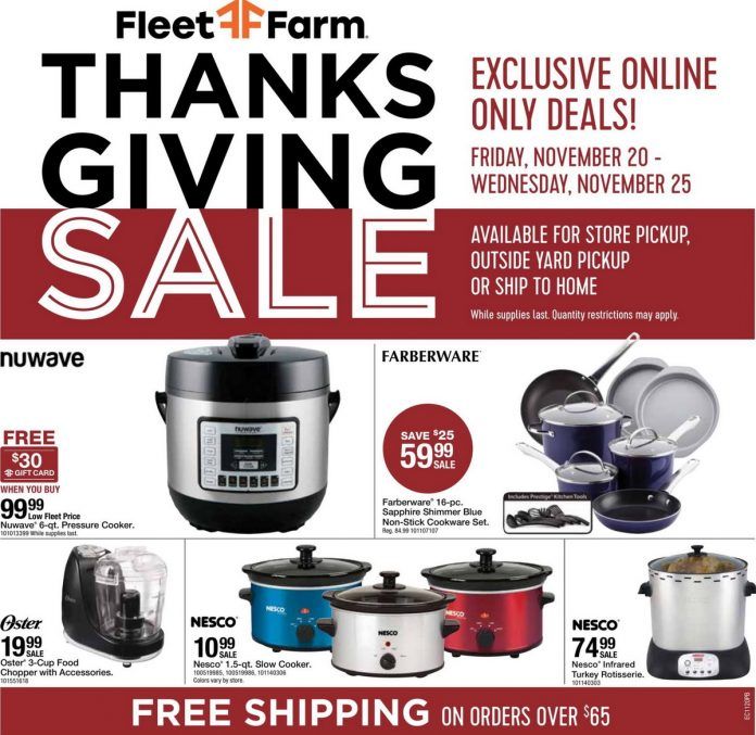 Fleet Farm Thanksgiving Ad Nov 20 – Nov 25, 2020