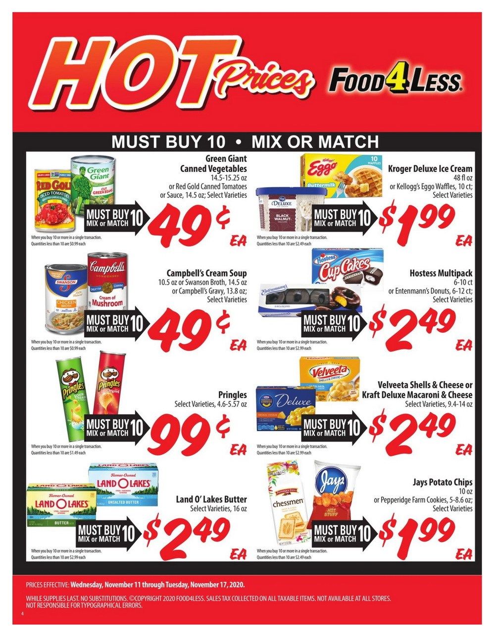 Food 4 Less Weekly Ad Nov 11 – Nov 17, 2020