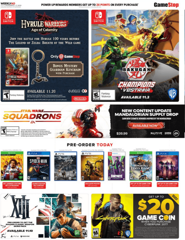 GameStop Weekly Ad Nov 1 – Nov 7, 2020