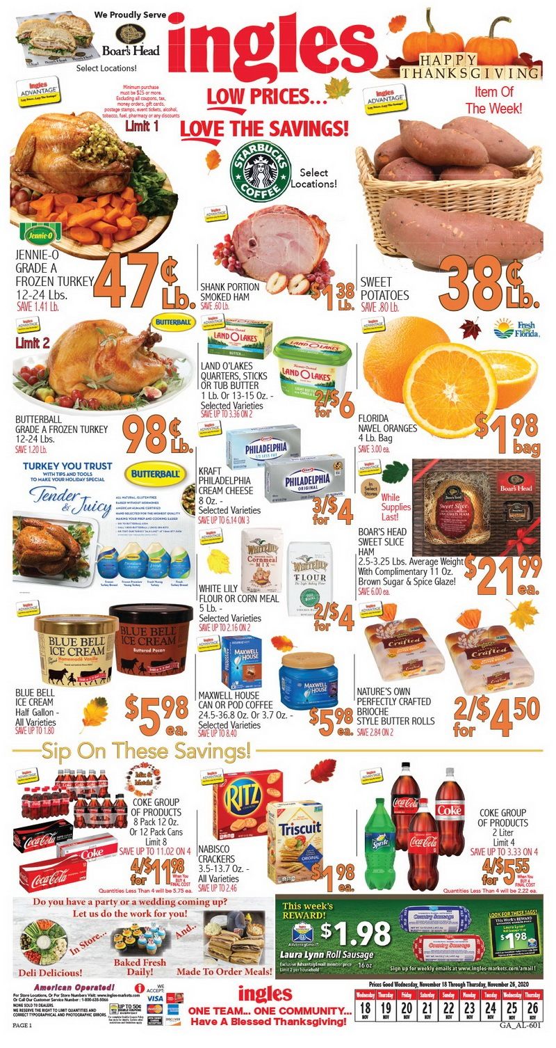 Ingles Weekly Ad Nov 18 – Nov 26, 2020