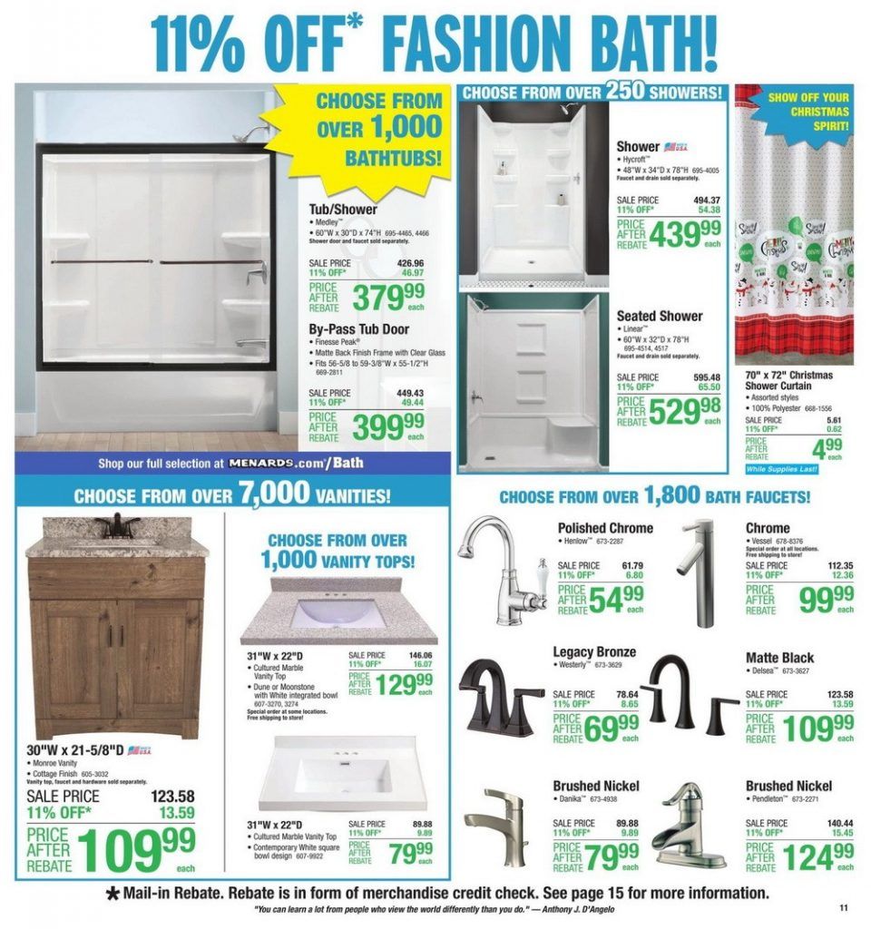 Menards 11% Rebate Sale Ad Nov 15 – Nov 25, 2020