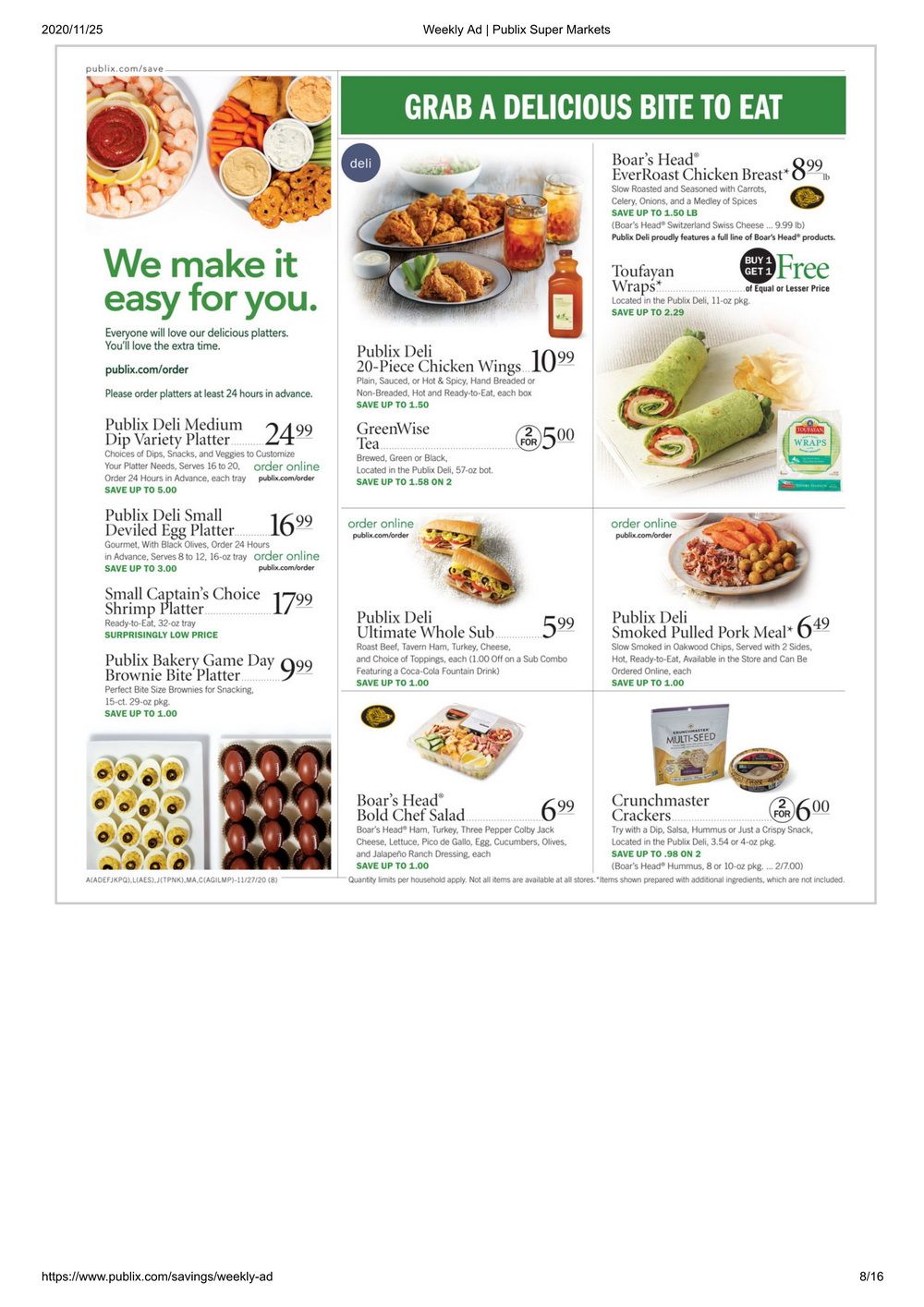 Publix Weekly Ad Nov 27 – Dec 01, 2020