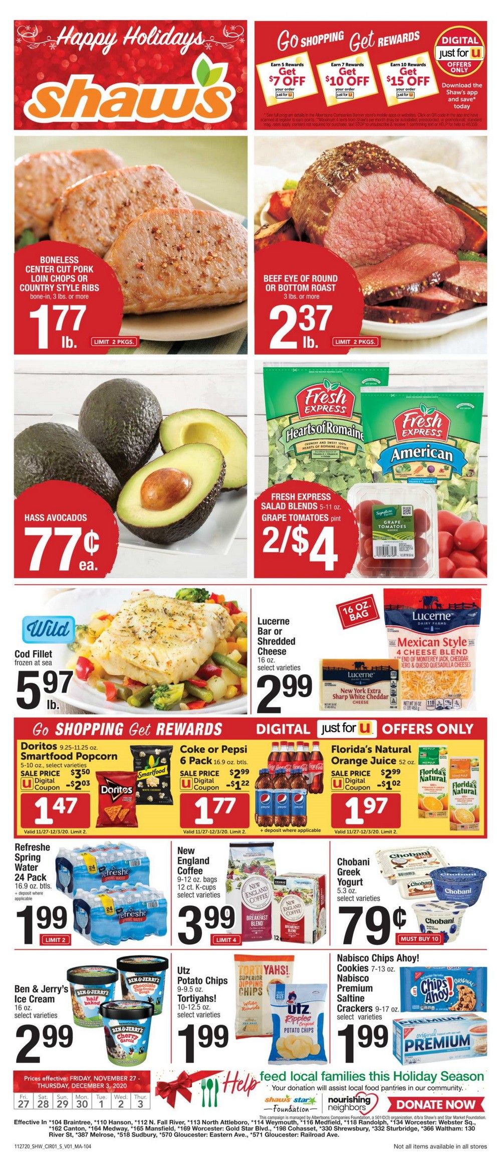Shaw's Weekly Ad Nov 27 – Dec 03, 2020