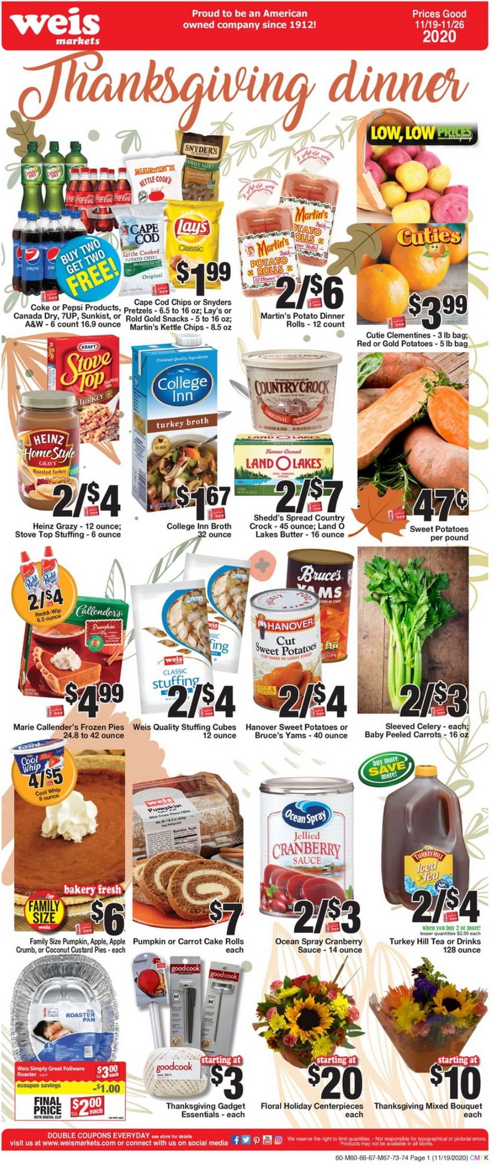 Weis Markets Weekly Ad Nov 19 – Nov 26, 2020