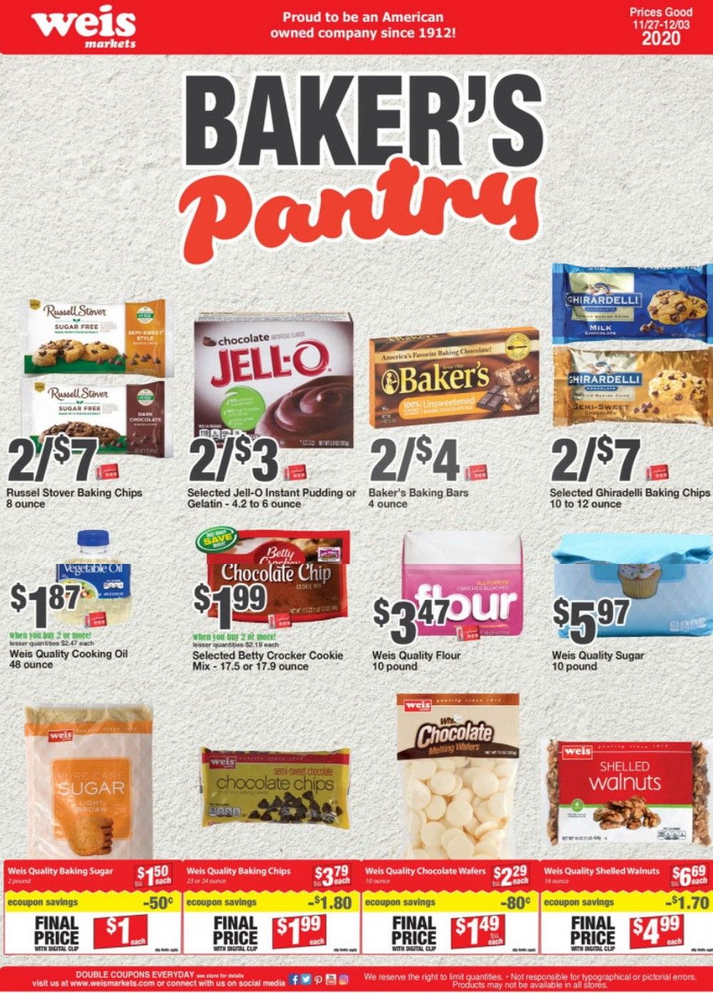 Weis Markets Weekly Ad Nov 27 – Dec 03, 2020