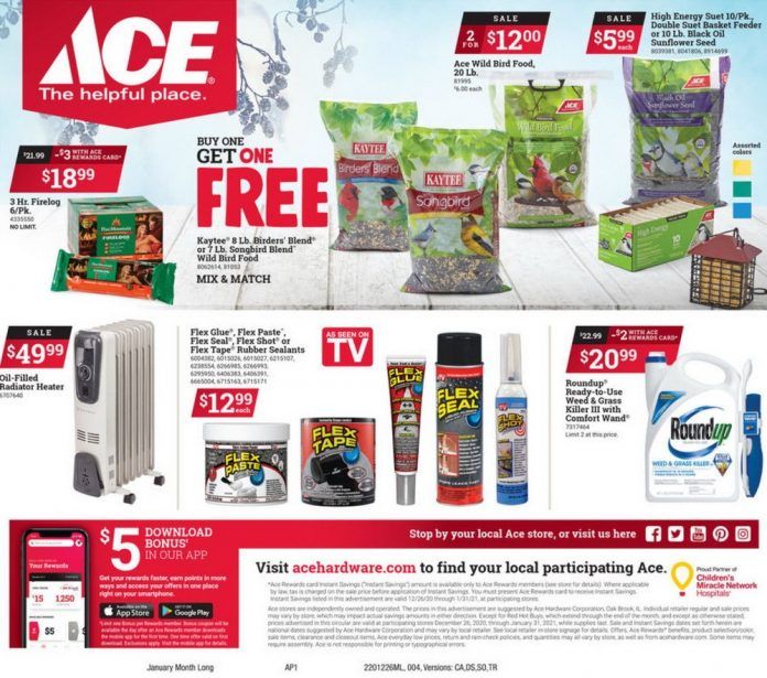 ACE Hardware Monthly Ad Dec 26, 2020 – Jan 31, 2021