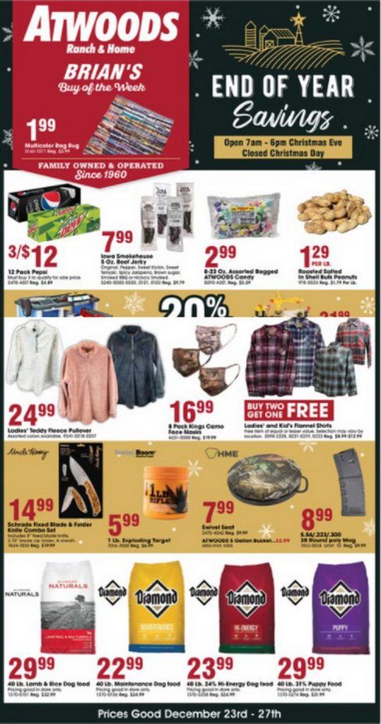 Atwoods Weekly Ad Dec 23 – Dec 27, 2020
