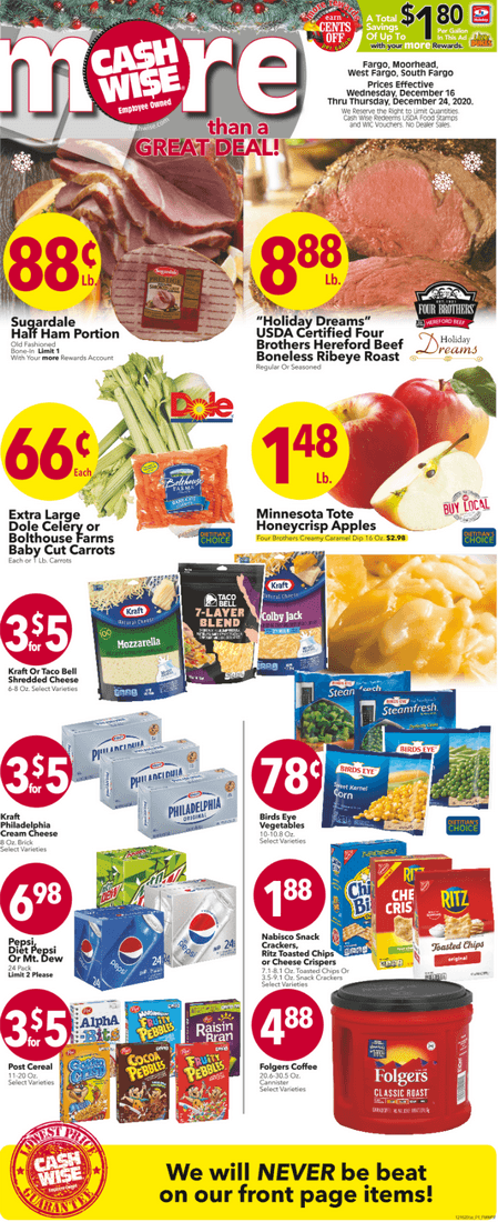Cash Wise Weekly Ad Dec 16 – Dec 24, 2020