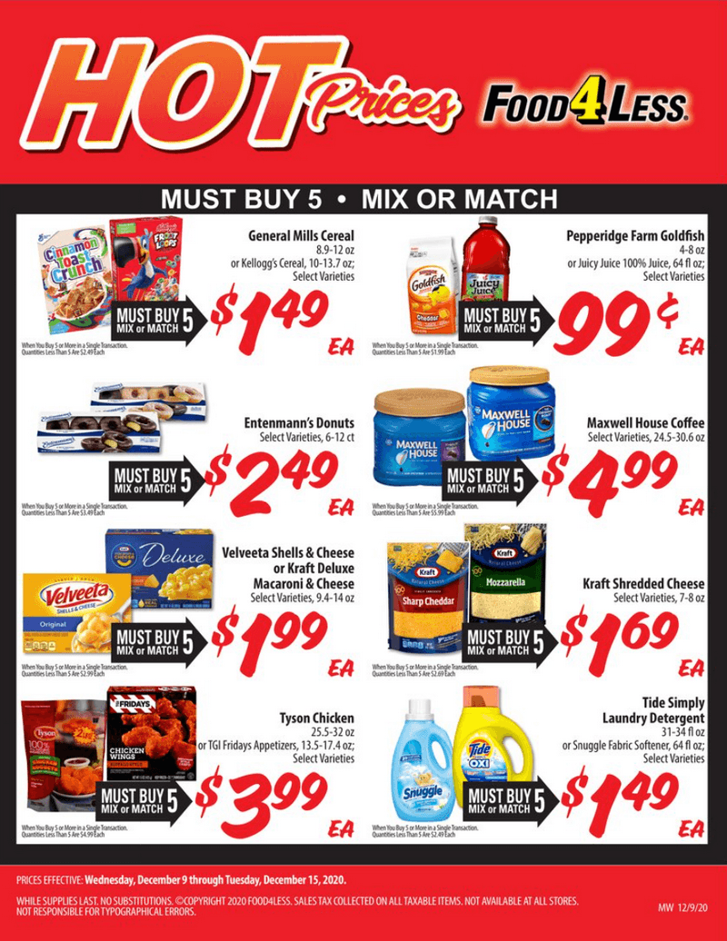 Food 4 Less Weekly Ad Dec 09 – Dec 15, 2020
