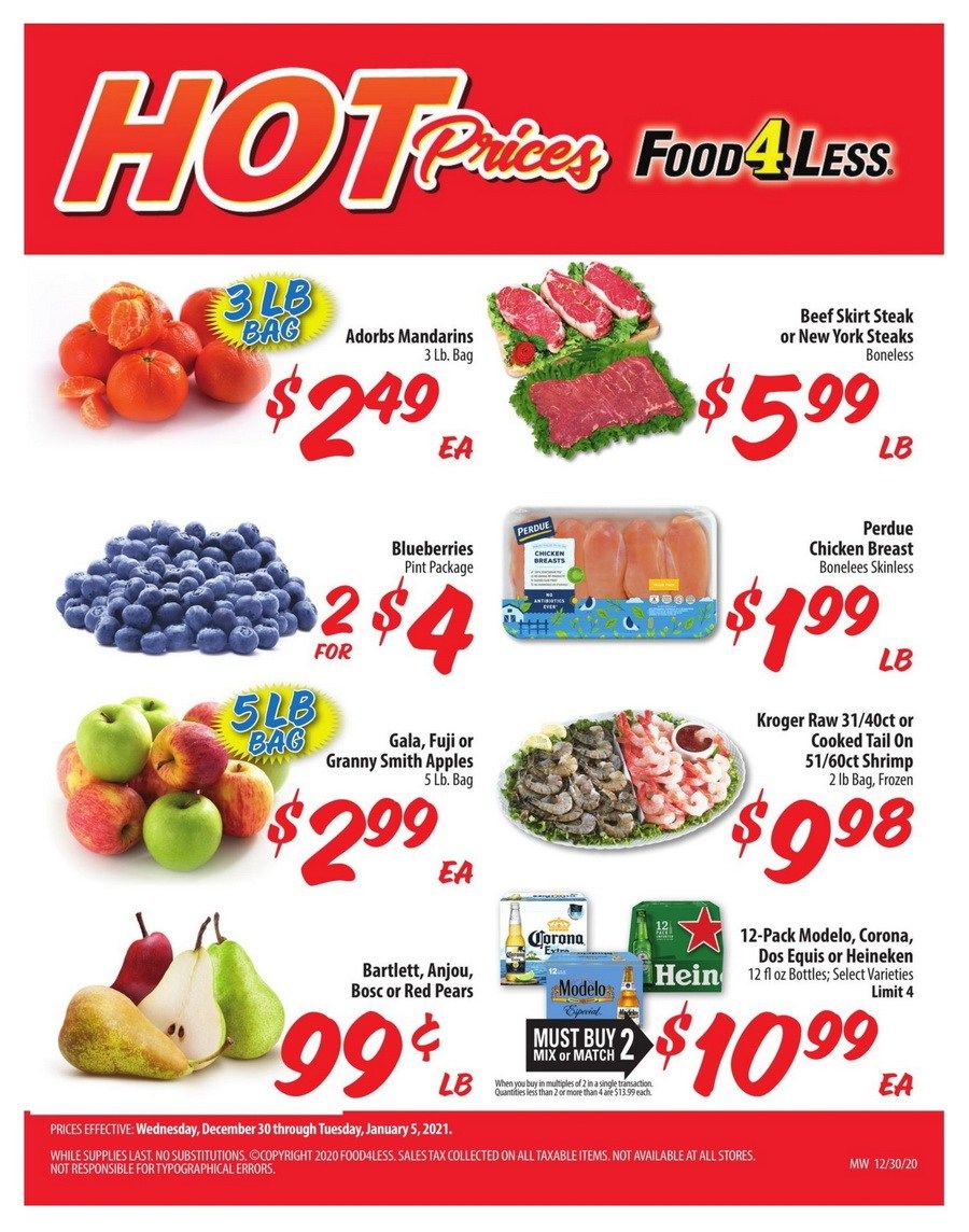 Food 4 Less Weekly Ad Dec 30, 2020 – Jan 05, 2021