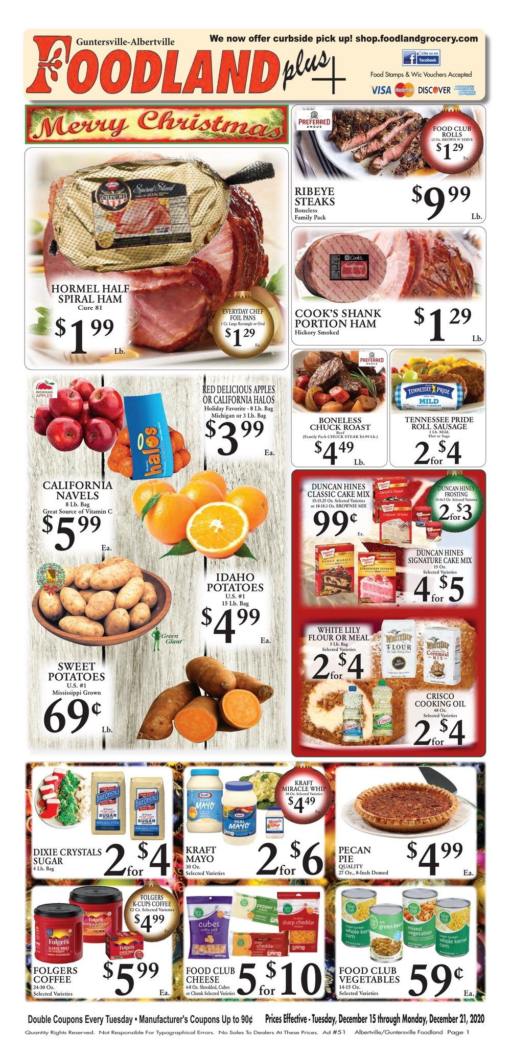 Foodland(US) Weekly Ad Dec 15 – Dec 21, 2020