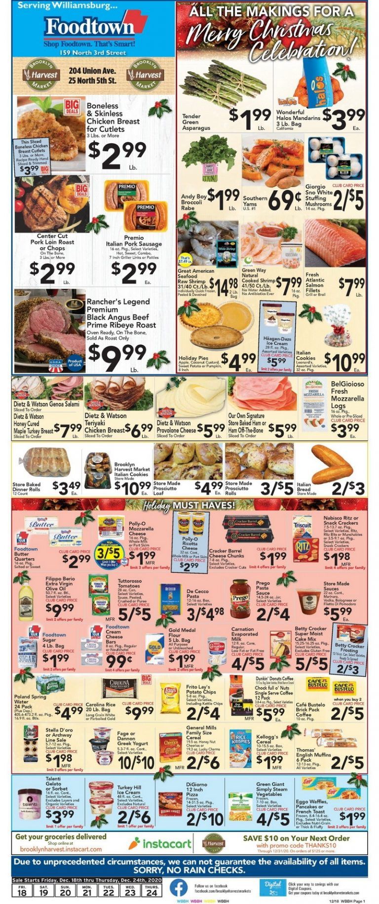 Foodtown Weekly Ad Dec 18 – Dec 24, 2020