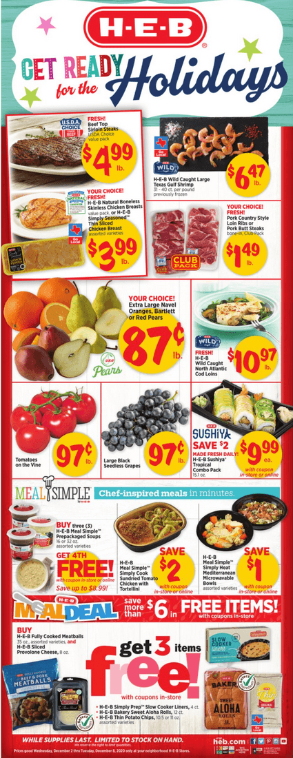 HEB Weekly Ad Dec 02 – Dec 08, 2020