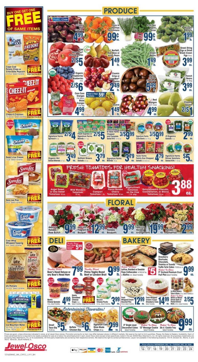 Jewel Osco Weekly Ad Dec 16 – Dec 24, 2020