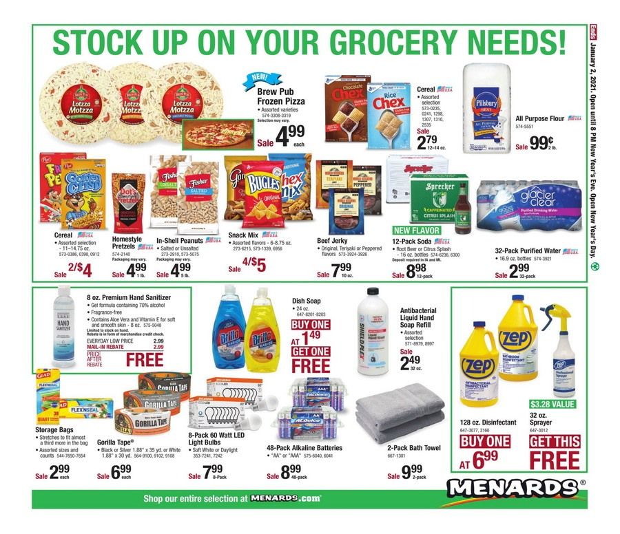 Menards Weekly Ad Dec 26, 2020 – Jan 02, 2021