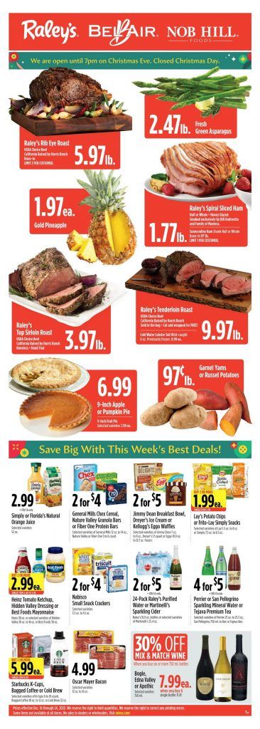 Raley's Supermarkets Weekly Ad Dec 16 – Dec 24, 2020