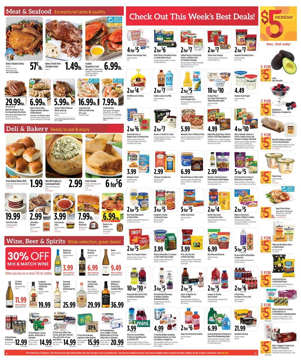 Raley's Supermarkets Weekly Ad Dec 16 – Dec 24, 2020