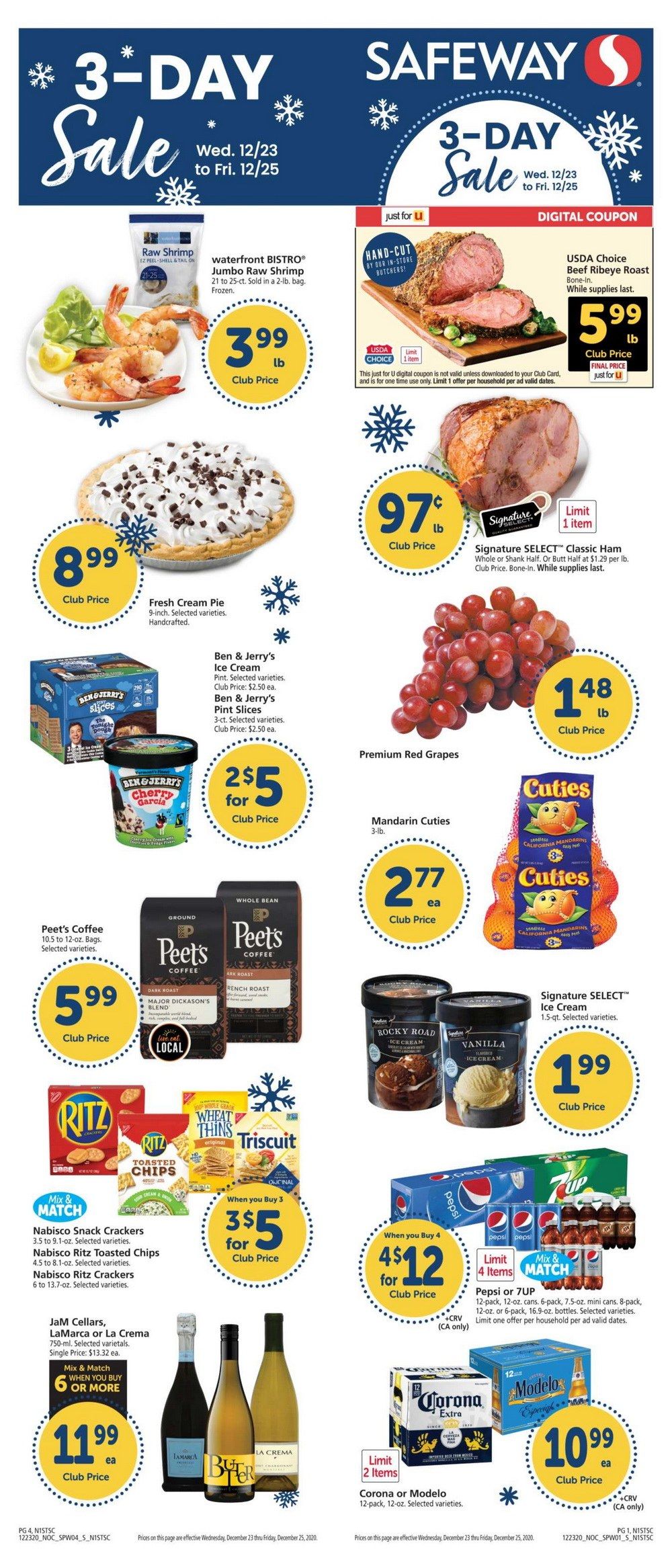 Safeway Three Day Sale Dec 23 – Dec 29, 2020