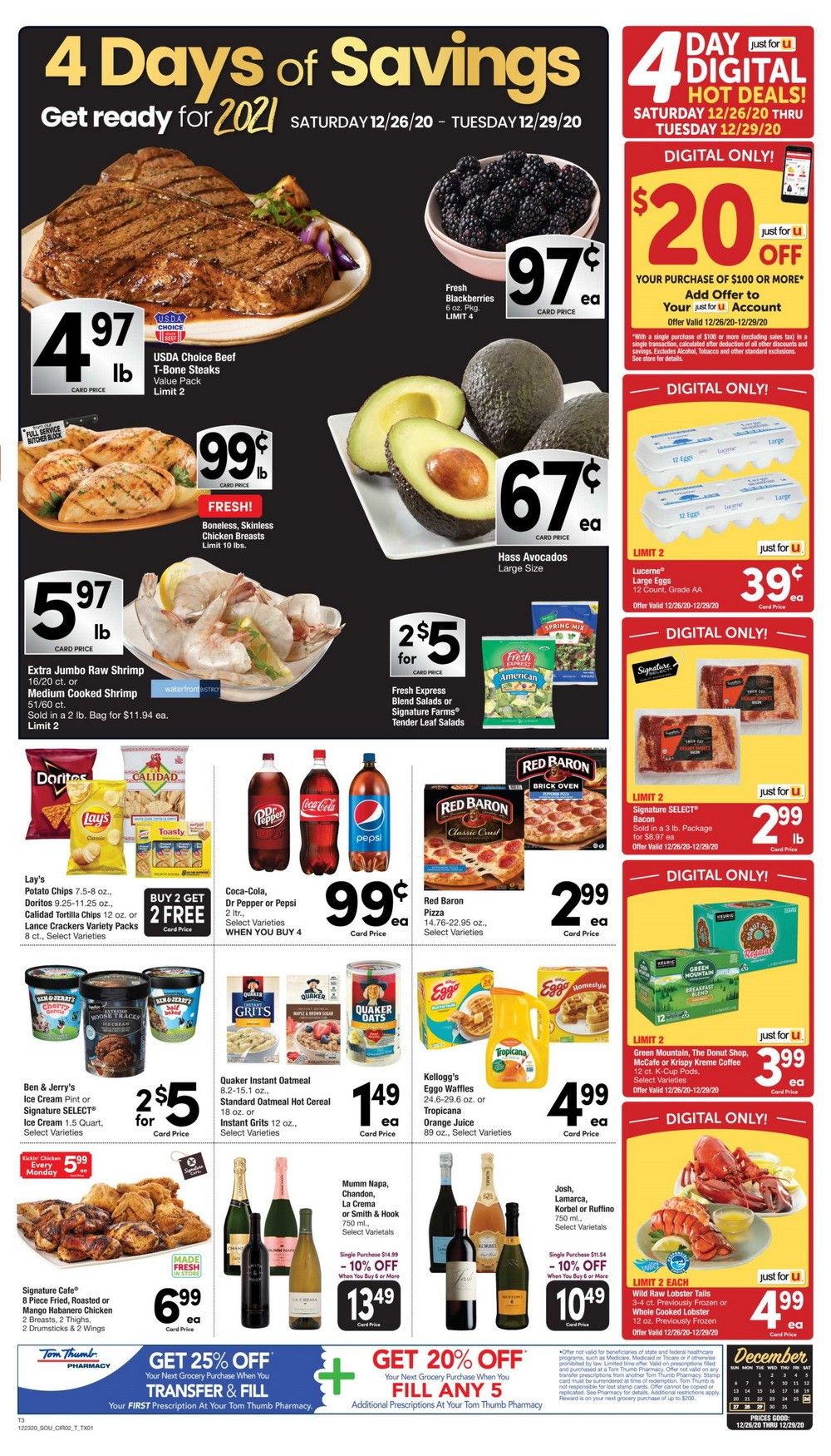 Tom Thumb Weekly Ad Dec 26 – Dec 29, 2020