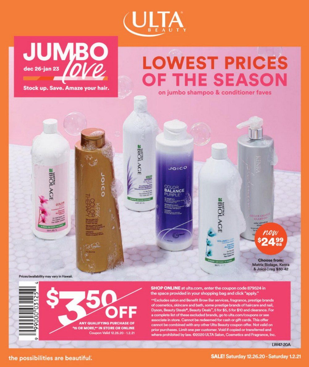 Ulta Beauty Weekly Ad Dec 26, 2020 – Jan 02, 2021